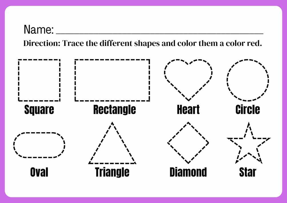 Shape Tracing Worksheet for Kids – Printable Learning Activity