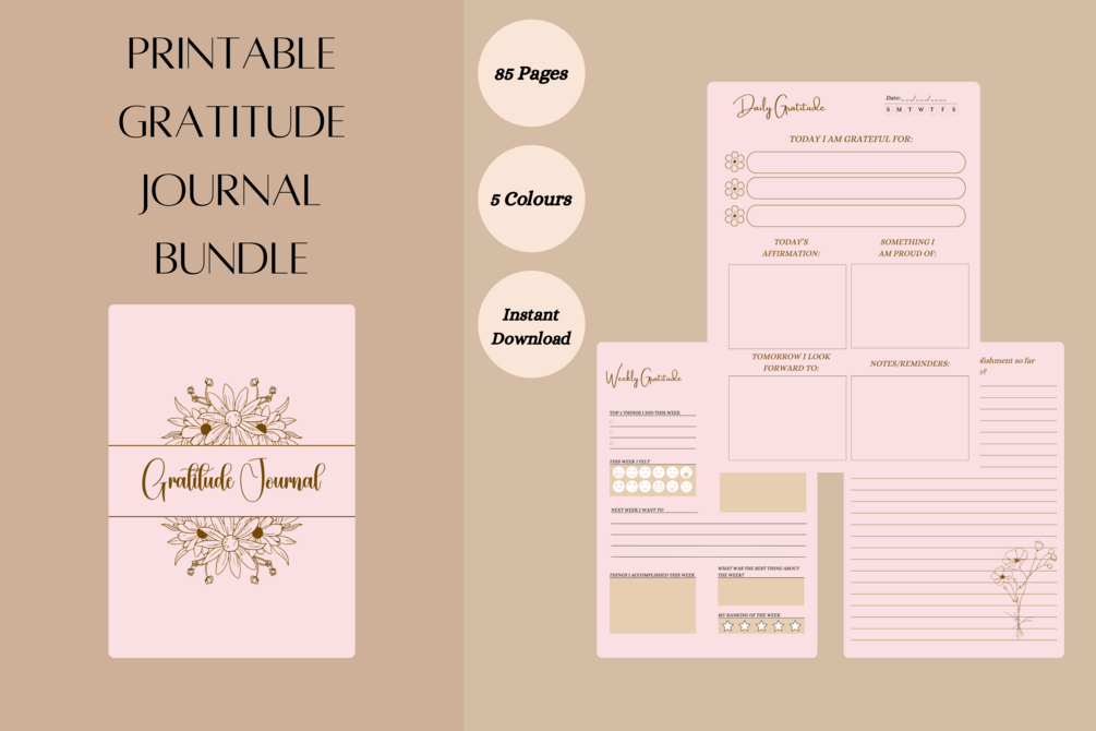 Gratitude Journal: Printable Bundle