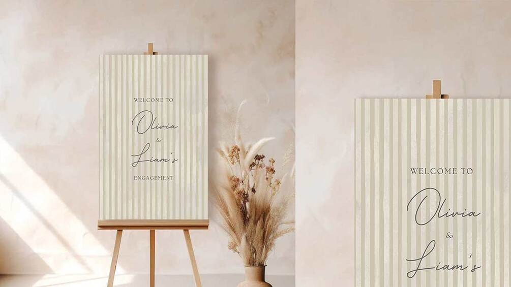 Modern Striped Event Welcome Sign