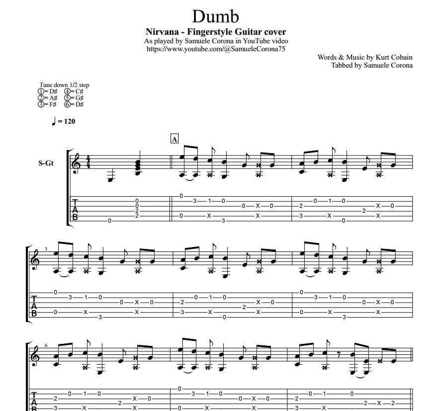 Dumb - Nirvana - Fingerstyle guitar cover