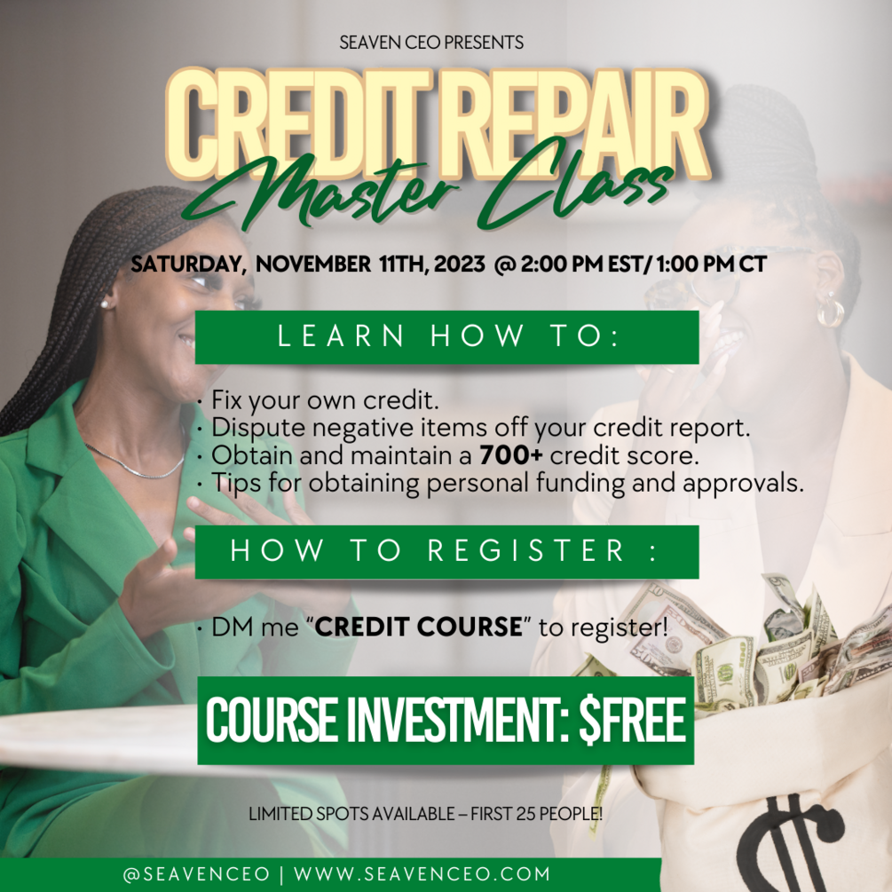 CREDIT REPAIR MASTERCLASS REPLAY