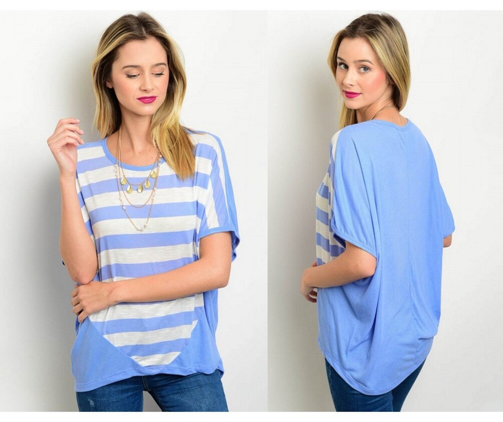 Periwinkle Striped Doleman Tee