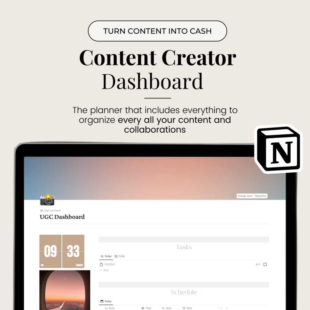 Content Creator Notion Template | UGC All-in-1