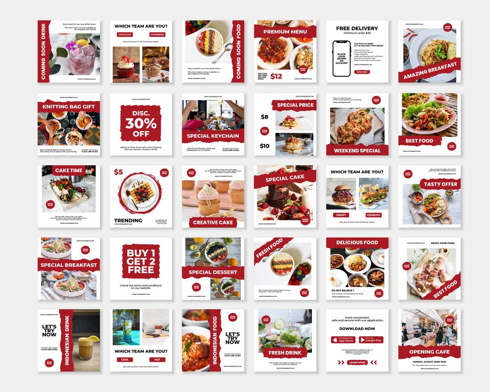 Social Media Marketing Templates - Food & Beverage | Free Story and ...