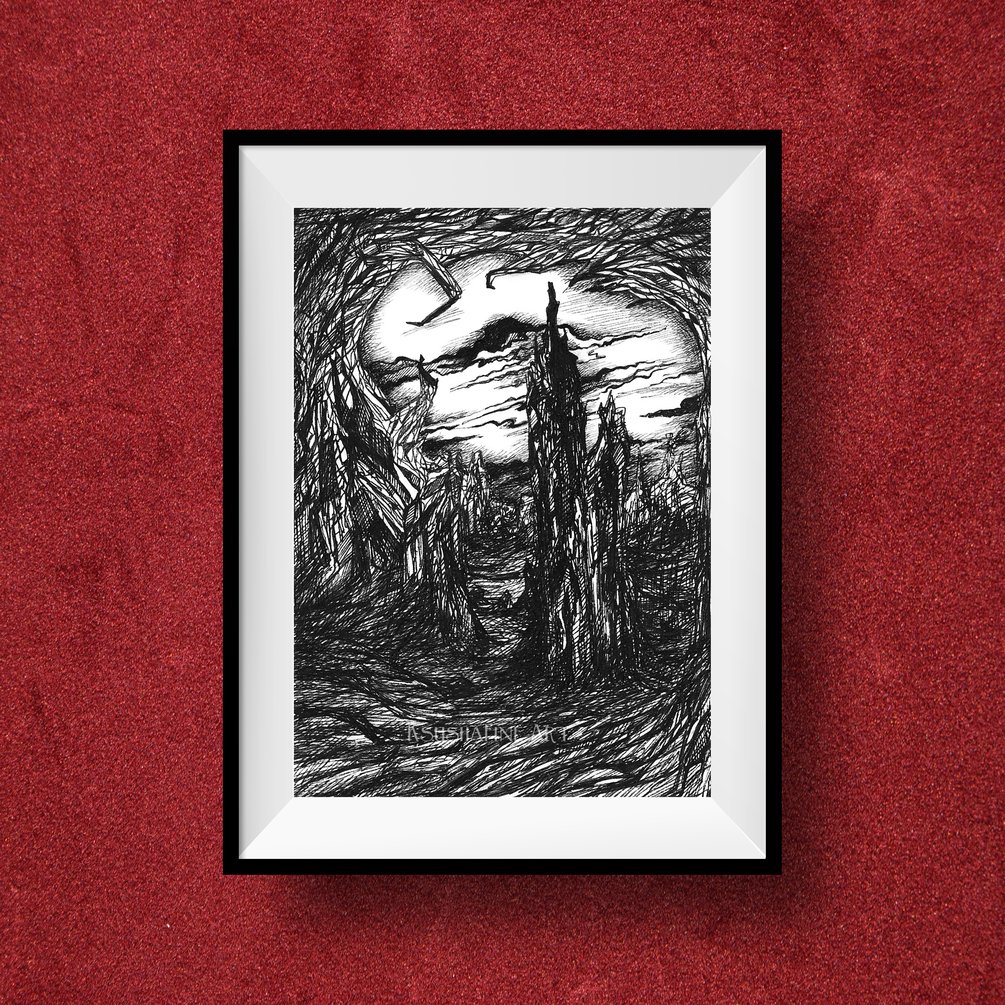 Printable illustration, Printable art, Fantasy print, Art Landscape ...