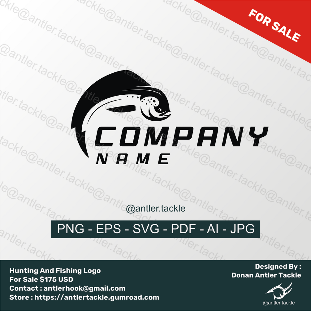 Mahi Mahi Fish Hook Fishing Logo Designed By Donan Antler Tackle