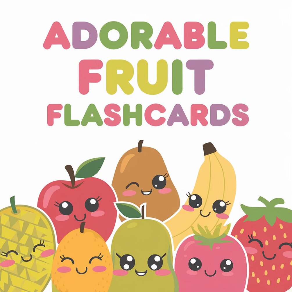 Explore the World of Cute and Cheery Fruits with Kawaii Flashcards!"