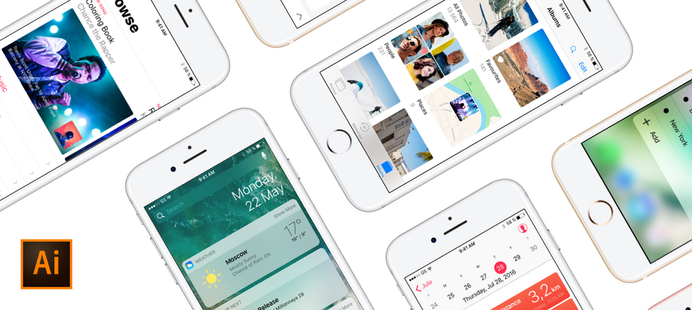 iOS 10 GUI for Illustrator