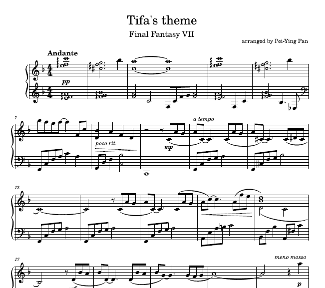 Tifa's Theme - Final Fantasy VII