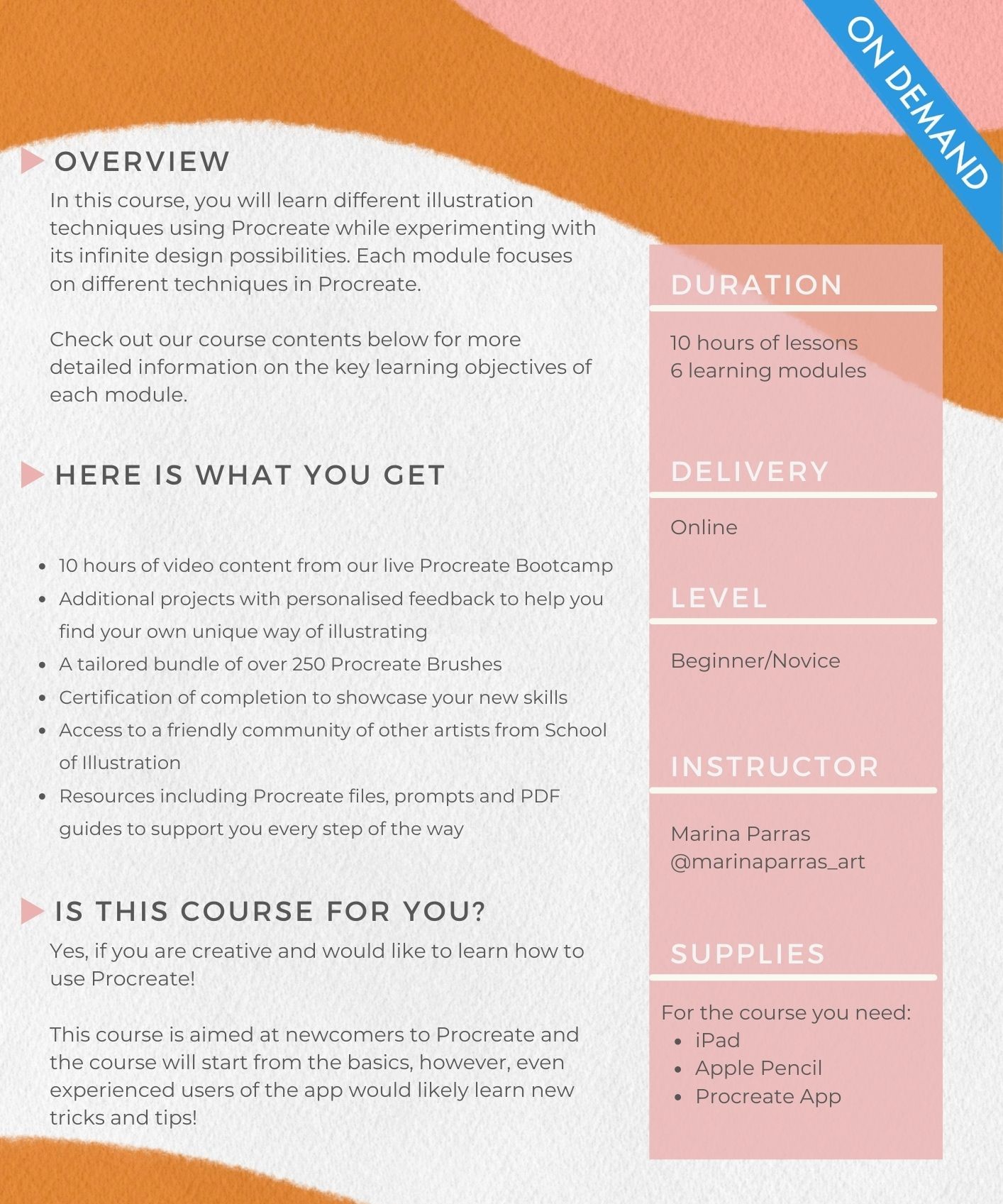 Procreate Bootcamp ON DEMAND - 13th and 14th of May