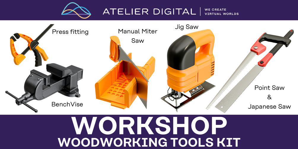 3D Woodworking Tools Kit