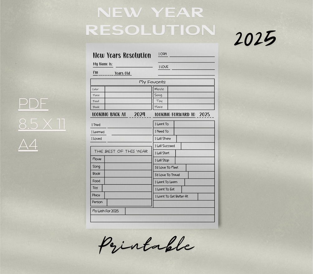 2025 New Year Resolution Worksheets – Fun & Interactive Goal Setting ...
