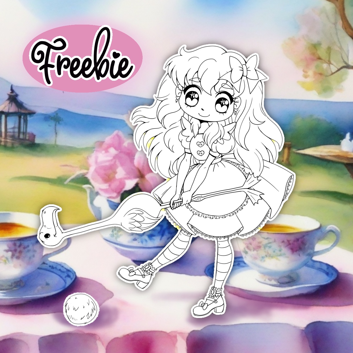 🎨 Free Alice in Wonderland Coloring Page Just for You! 🌟 - YamPuff