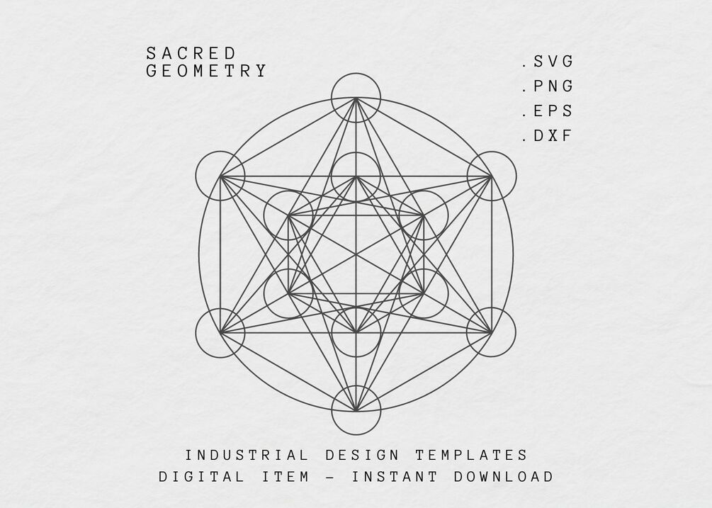 Sacred Geometry Metatron's Cube: SVG, DXF, EPS, PNG