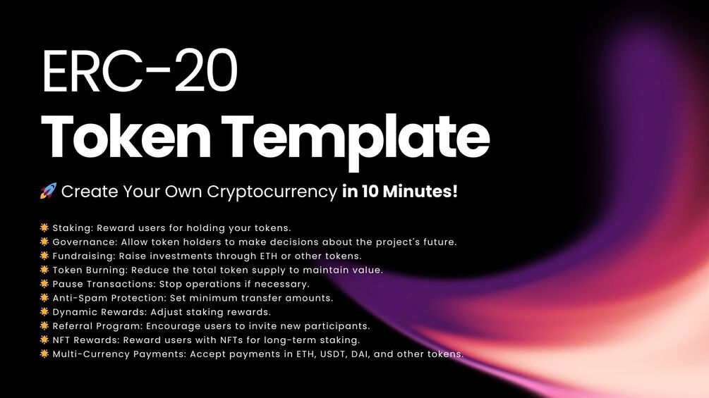Ultimate Crypto Token Creator: ERC-20 Token Template with Staking ...