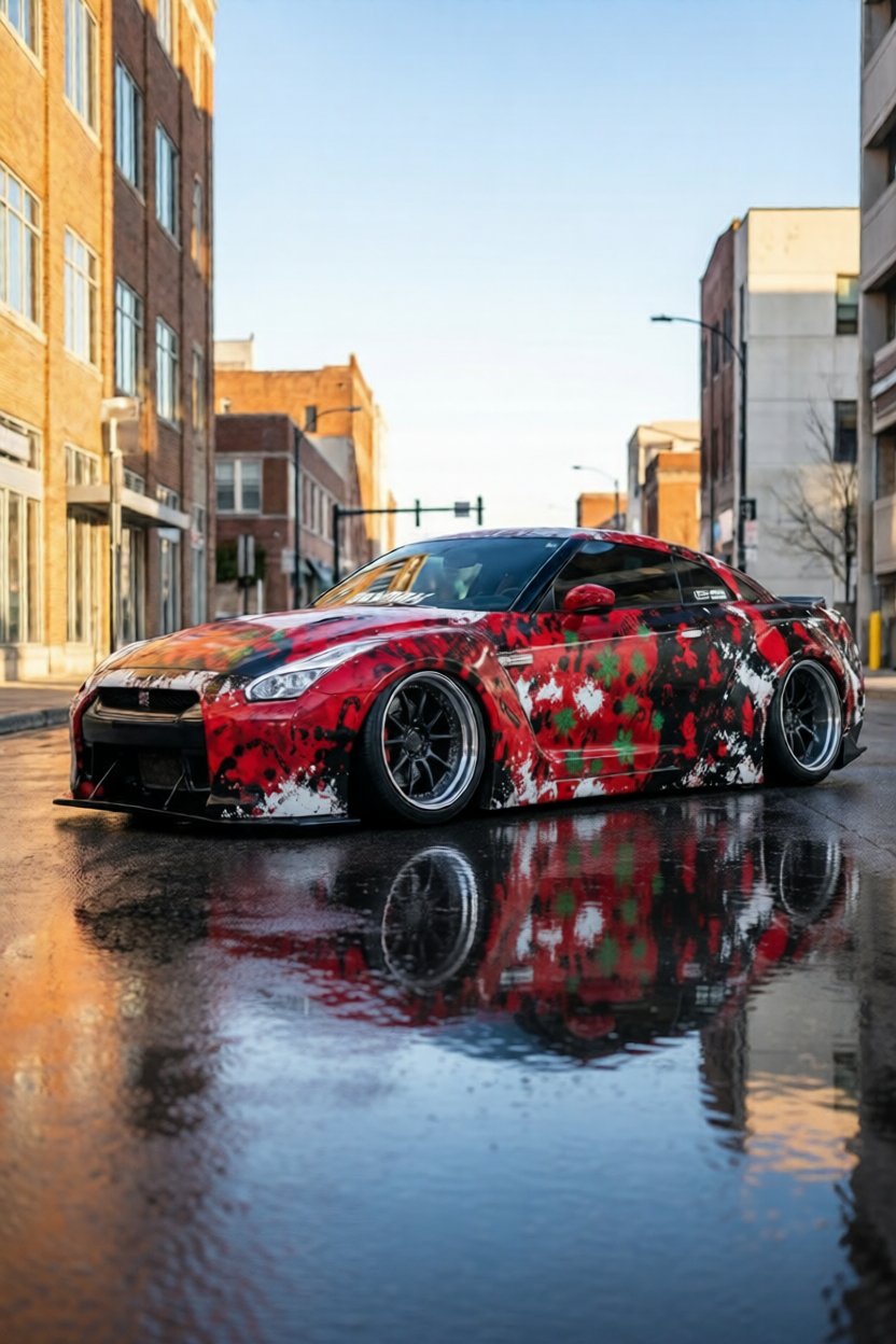 Xmas Goblen Wrap Design Pack 24 - Red & Black Livery (4K Textures)