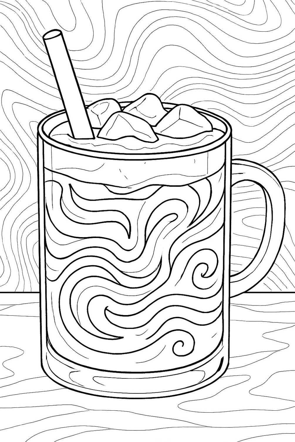 Relax & Color - Matcha Tea Color Page