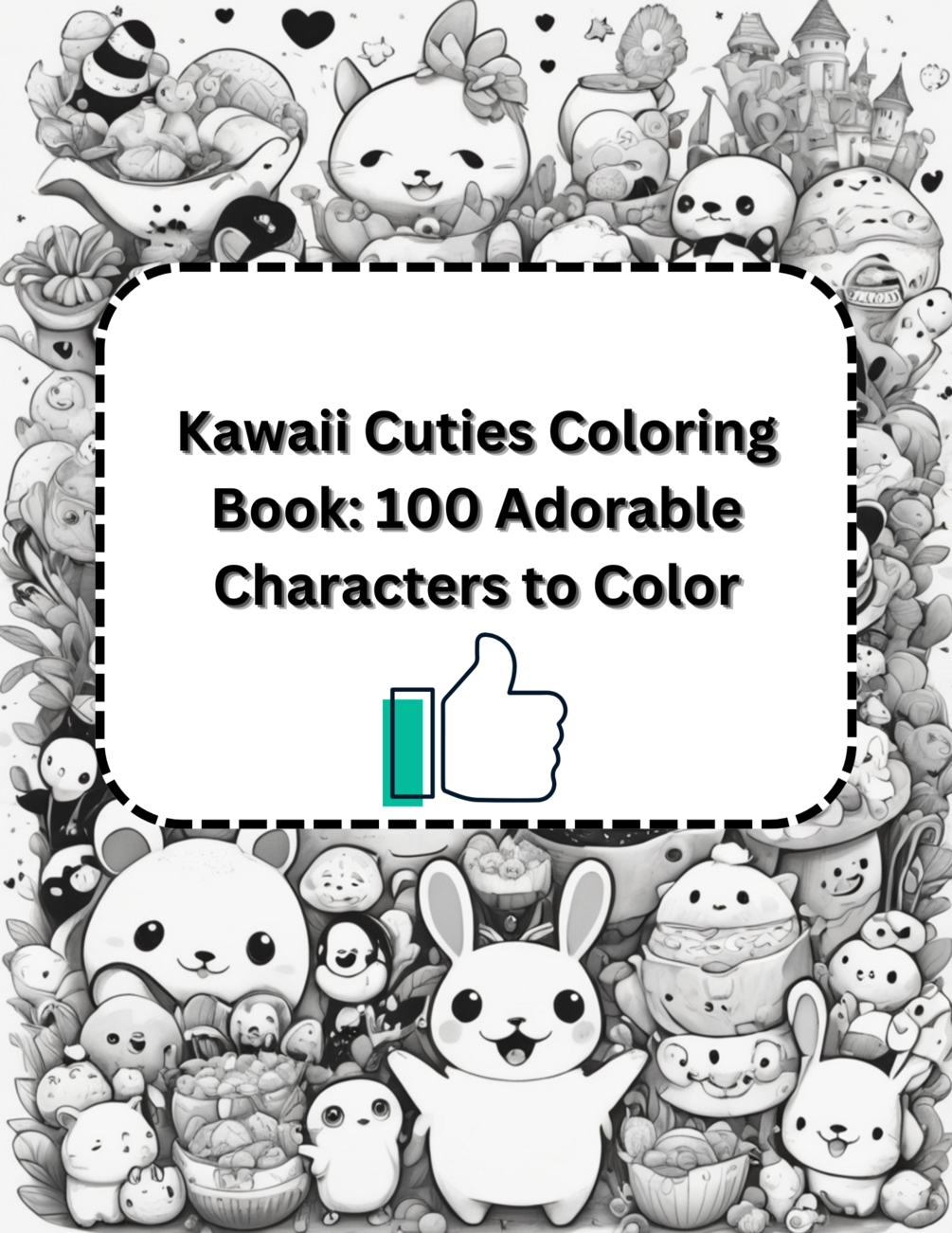 kawaii cuties coloring book :- 100 adorable characters to color