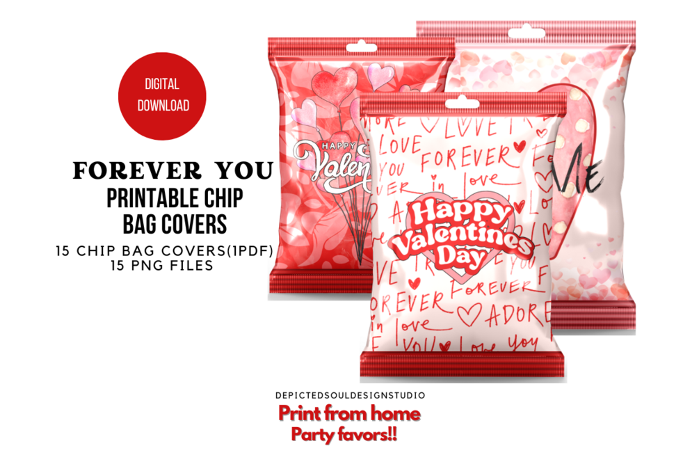 Forever You Chip Bag Covers | Party Favors| Valentine's Day Favors|
