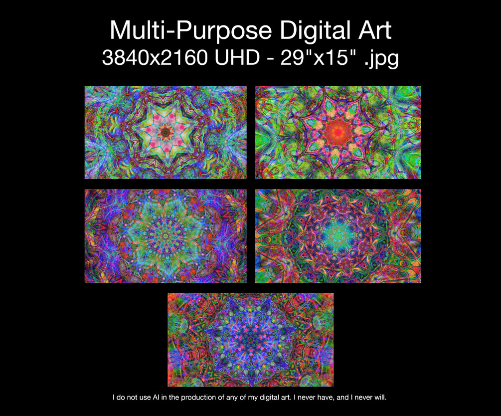 5 Pack Multi Purpose 4K Digital Art #17 - Psychedelic printable art for ...