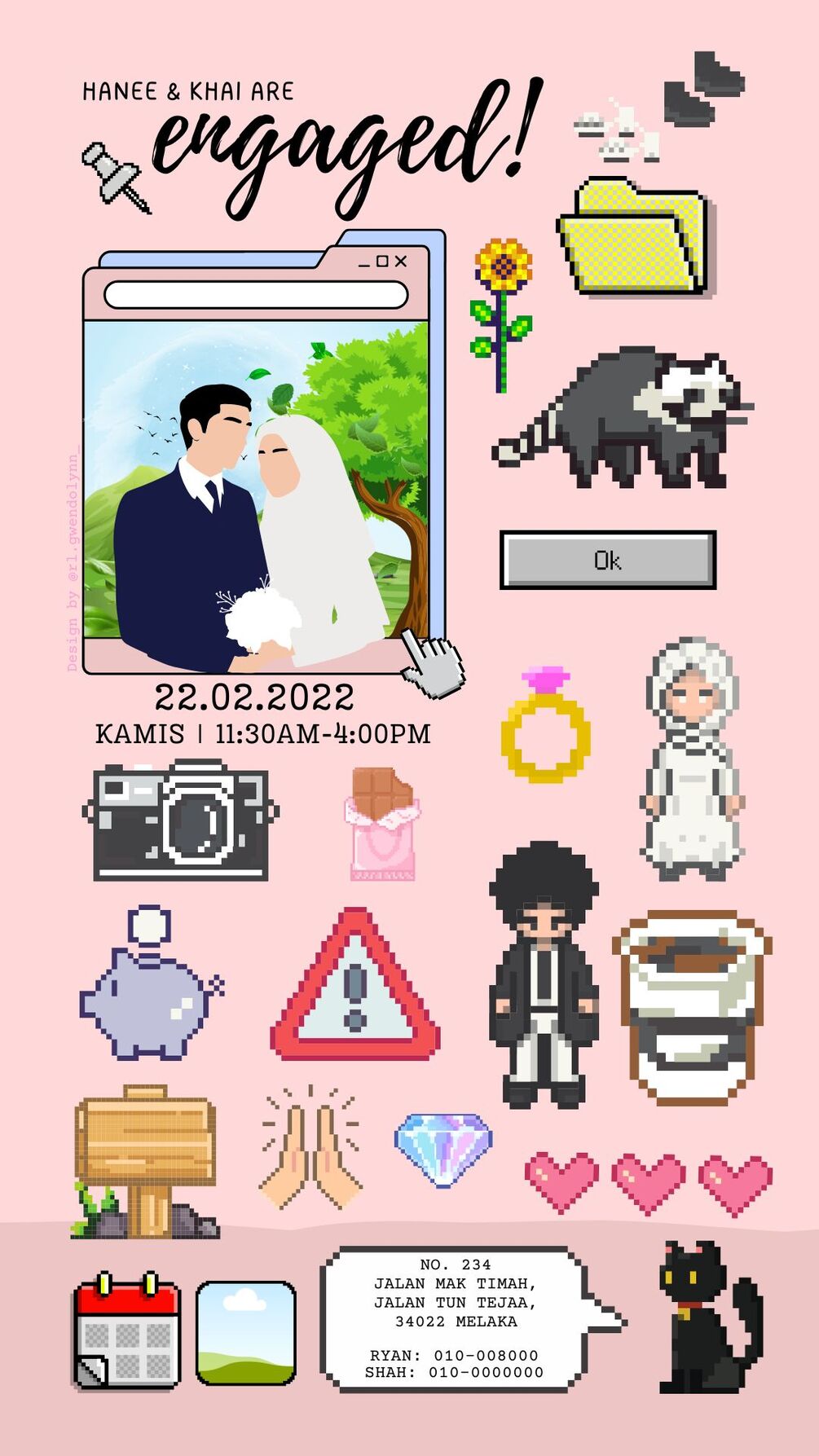 Simple Pixel Theme (Wedding Card)