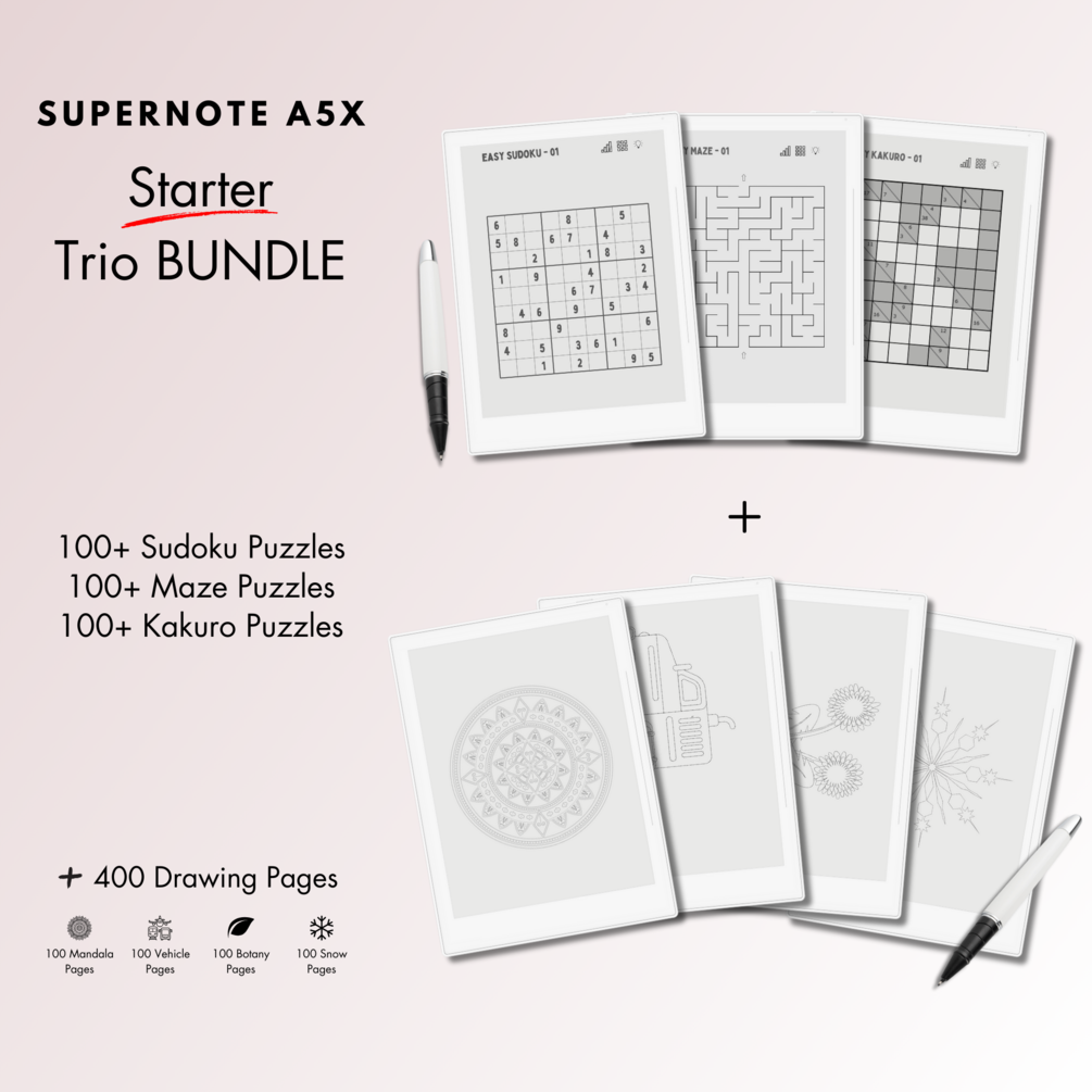 Supernote A5X Starter Puzzle Bundle - Featuring The Classic Sudoku ...