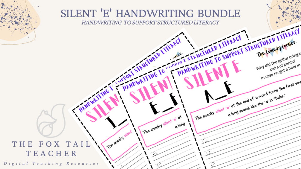 Silent 'e' Handwriting Bundle to support Structured Literacy
