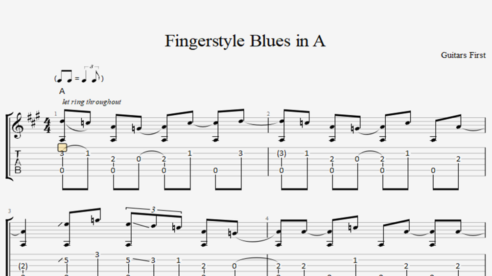 Fingerstyle Blues I Key of A