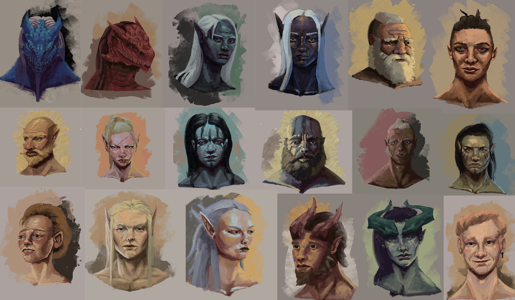 Strength/Warrior Fantasy Races Portrait Pack
