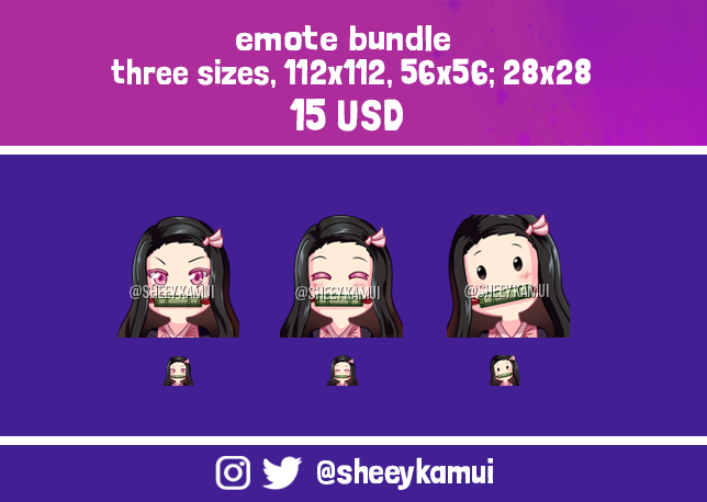 twitch emote pack - kimetsu no yaiba nezuko