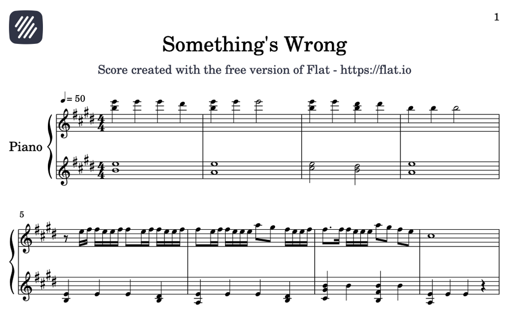 Something's Wrong Sheet Music