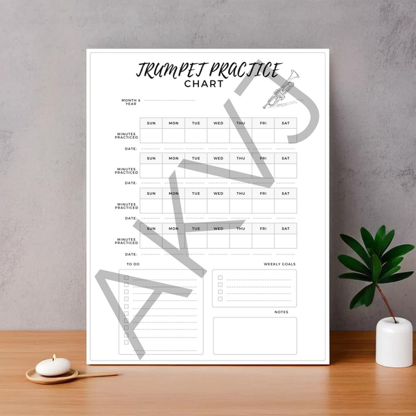 Musical Instruments Practice Chart Printables Bundle