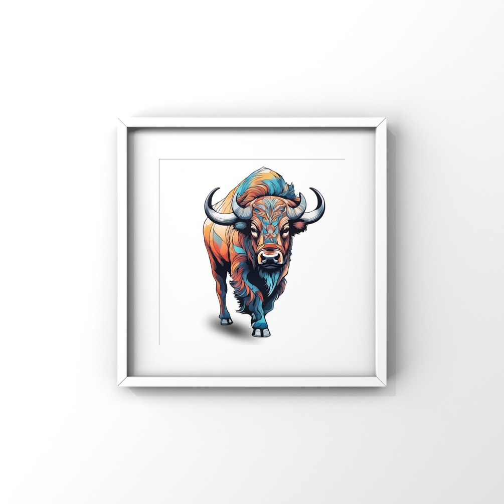 Colorful bison poster