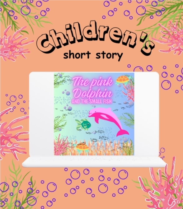 Children's short story about The pink dolphin and the small fish