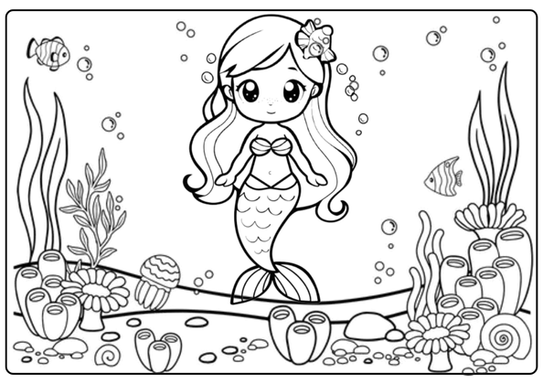 Mermaids & Ocean Friends – 17 Fun Printable Coloring Pages for Kids
