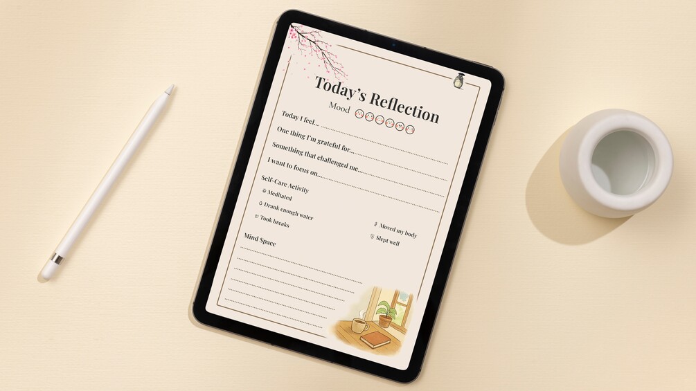 Aesthetic Mental Health Journal – Self-Care & Reflection Bundle