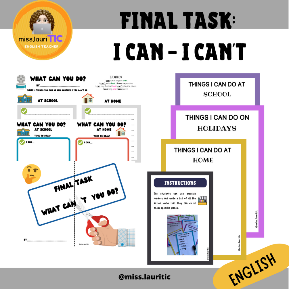 I CAN - I CAN'T. Flipbook and writing game