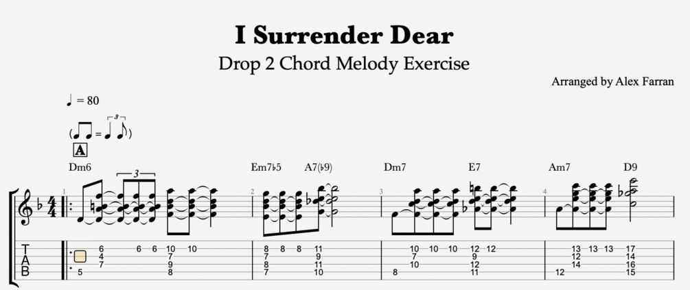 I Surrender Dear - 6th/diminished chord melody