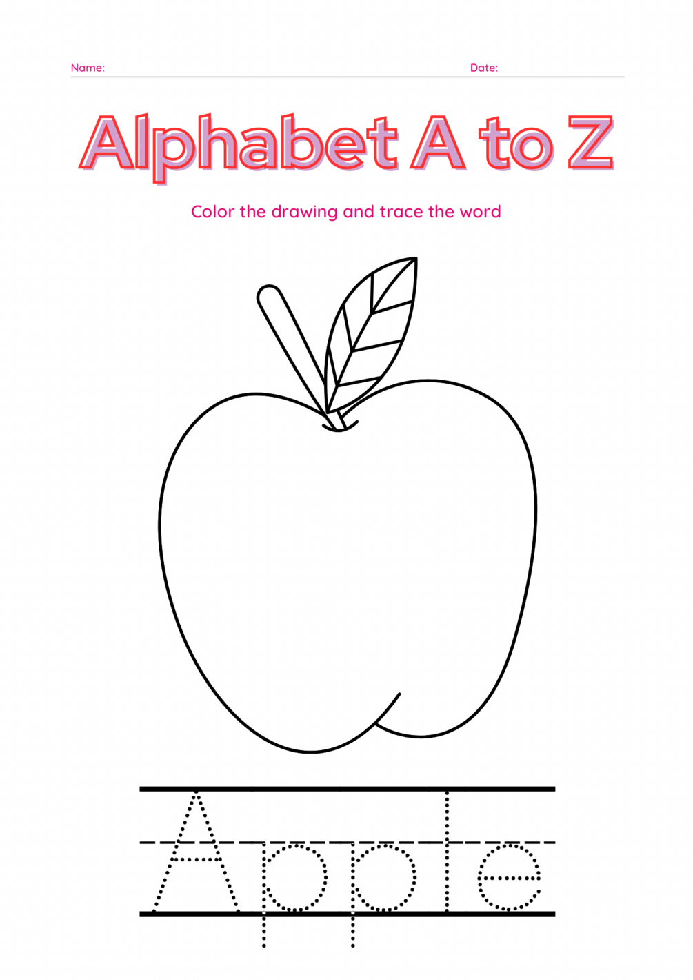 A-Z ALPHABET TRACING AND COLOURING BOOK