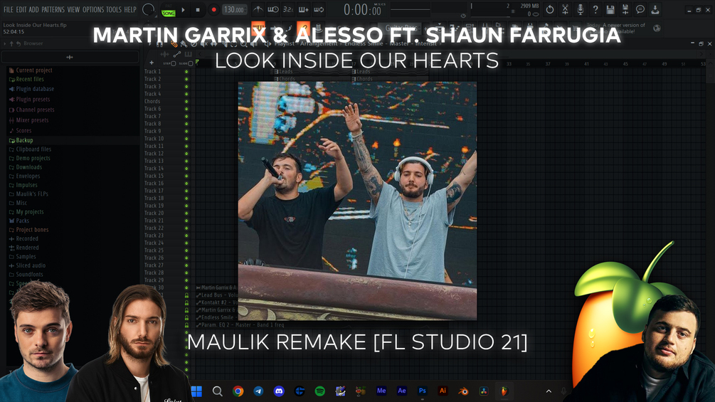 Martin Garrix & Alesso ft. Shaun Farrugia - Look Inside Our Hearts (Maulik Remake) [FL STUDIO 21 ...