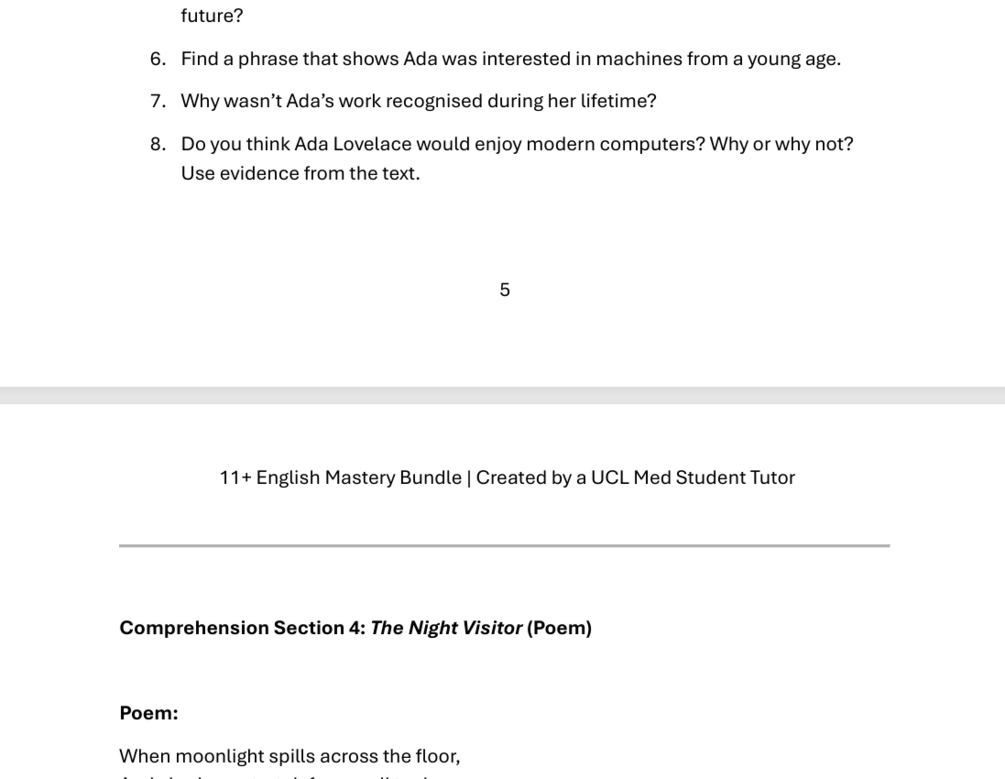 11+ English Mastery Bundle | Full Exam Prep: Comprehension, Grammar ...
