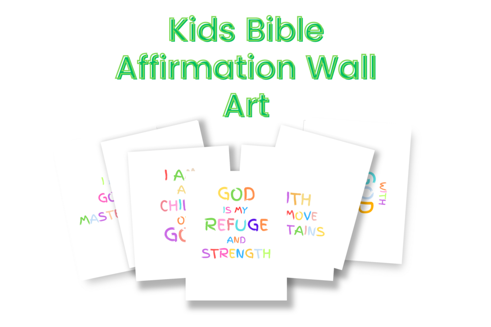 Kids Bible Affirmation Wall Art