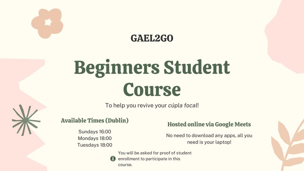 Beginners' Irish Course [STUDENT DISCOUNT]