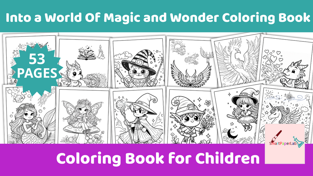 Into a World Of Magic and Wonder Coloring Book for Children