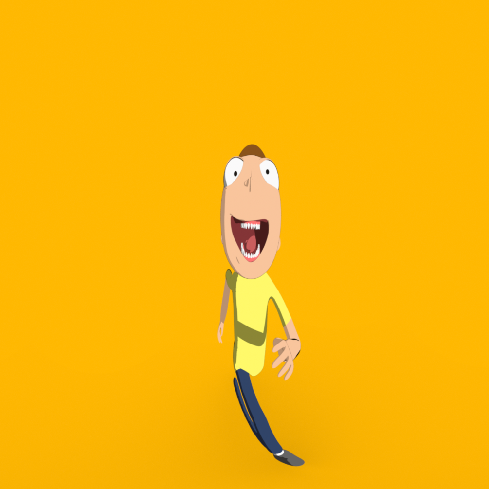 Full-Rig C4d Character Morty Stylized 2D