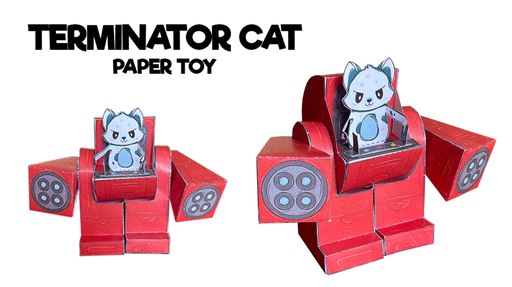 Terminator Cat - Paper toy template