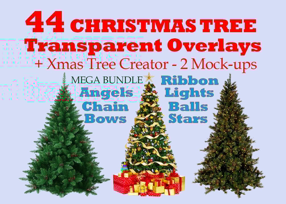 44 Christmas Tree, Realistic Mock-Up Christmas Tree, Pine Trees ...