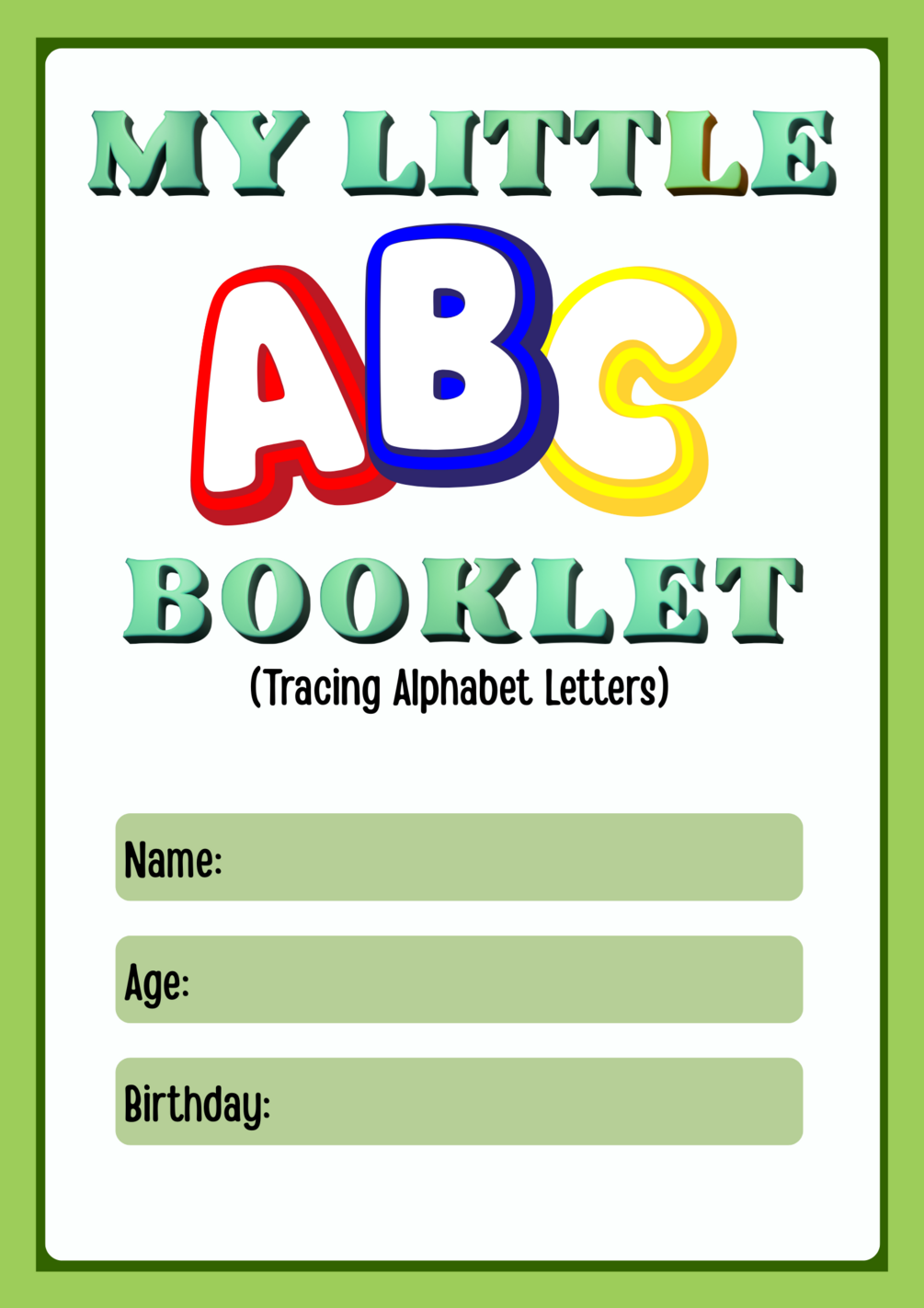 My Little ABC Booklet (Tracing Alphabet Letters Busy Book)