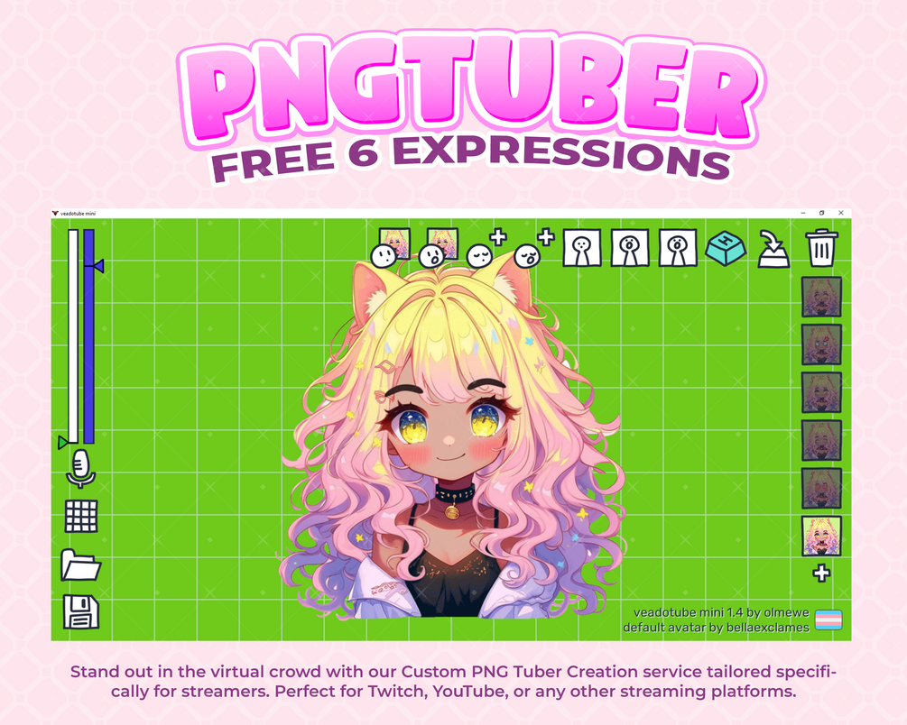 PNG Tuber | Adorable PNG Tuber with Cat Ears for Streaming | Get 6 ...