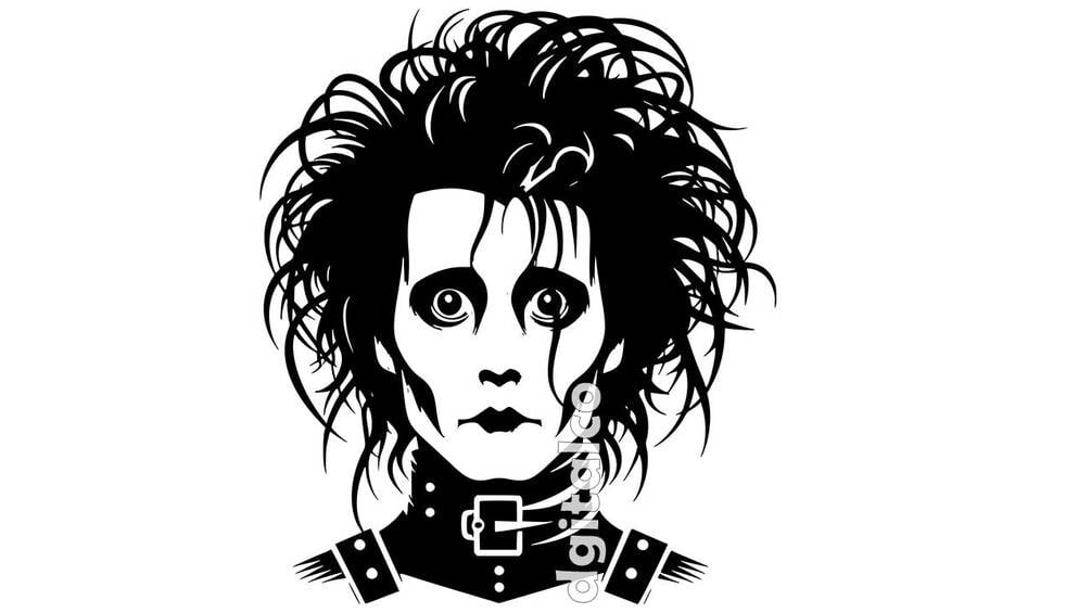 Edward Scissorhands Vector Portrait Illustration - Johnny Depp ...